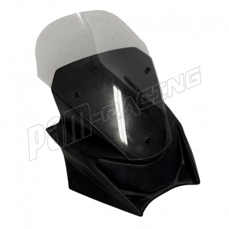 Tête de fourche racing fibre de verre noire + bulle S2 CONCEPT CB750 ...